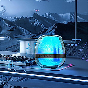 Mini Bluetooth Speaker, Portable Speaker 8W Stereo Sound with Multi LED Light Dynamic Modes, Subwoofer, Full Screen Color Light, Outdoor