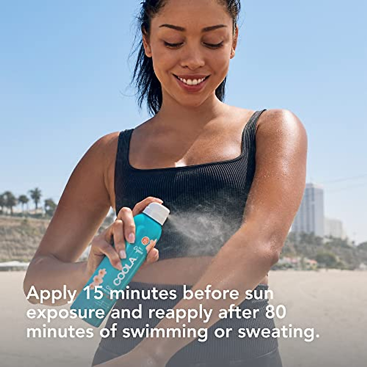 COOLA Organic Sunscreen SPF 70 Sunblock Spray, Dermatologist Tested Skin Care for Daily Protection, Vegan and Gluten Free, Peach Blossom, 6 Fl Oz