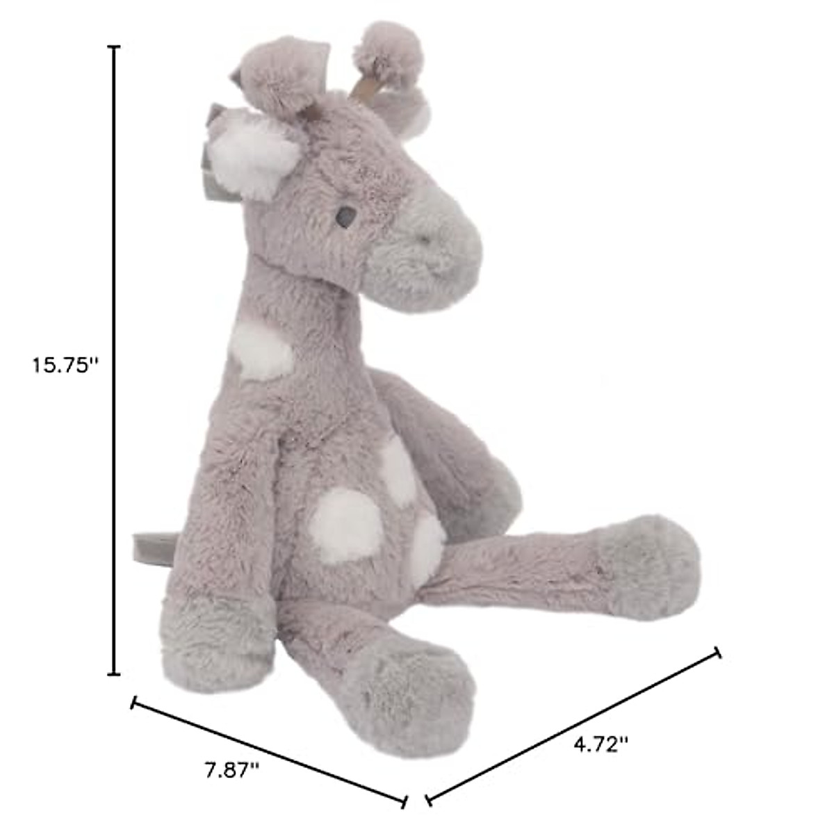 Lambs & Ivy Linen Safari Gray Giraffe Stuffed Animal Toy - Stretch