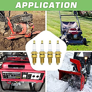 GREPSPUD 4pcs F7TC Spark Plugs GX120 GX160 GX200 GX240 GX270 GX340 GX390 Sparkplugs with Wrench for 4-Stroke Engine Generator Lawnmower Chainsaw Tractor Water Pump Rototiller Go Kart Mini Bike