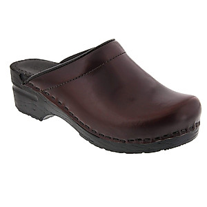 Bjork PU Open Back Leather Clogs (EU-39, Bordeaux Cabrio)