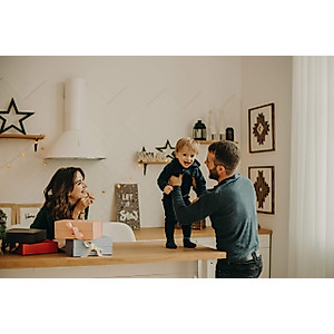 Blue Box 6.4'x 8.8'x 3.74' with Magnetic Lid, 2 Ribbons and Thank you Stickers for Groomsman, Wedding, Christmas, Halloween, Birthday, Fathers Day