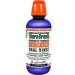 TheraBreath Healthy Gums Periodontist Formulated 24-Hour Oral Rinse with CPC, Clean Mint, 16 Fl Oz (Pack of 2)