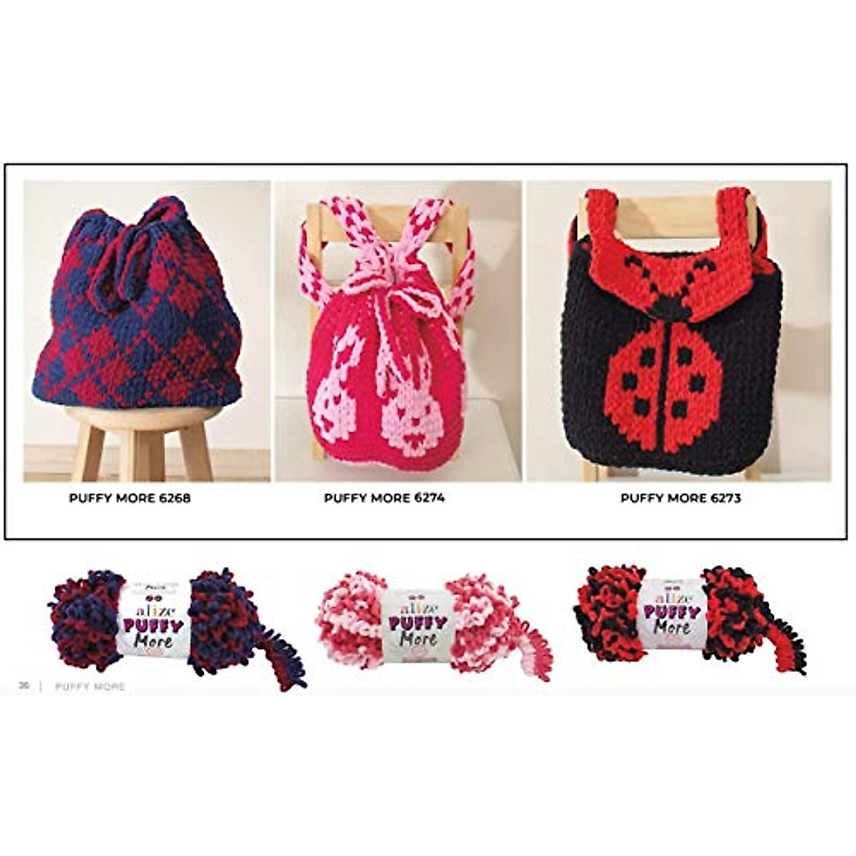 Alize Puffy More ,2 Skeins 10.58 Oz 24 Yds 100% Micropolyester ,Loop Yarn, Blanket Yarn, Velvet Yarn, Easy Knitting Yarn, no Hook , no Needle, New Yarn, Puffy Yarn, Bulky, Baby Yarn, Finger (6274)