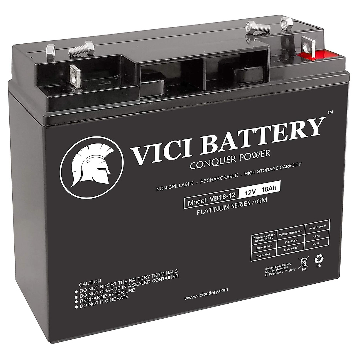 VICI Battery VB18-12 - 12V 18AH Replacement for Rascal Little Rascal 320PC 320 PC 12V 18Ah Wheelchair Battery
