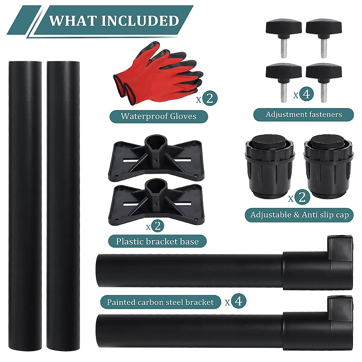 Undermount Sink Mounting Brackets, Stainless Steel Adjustable kitchen sinks undermount Legs Installation and Repair Kit Support System with Waterproof Gloves.(13.8-23.6inches)