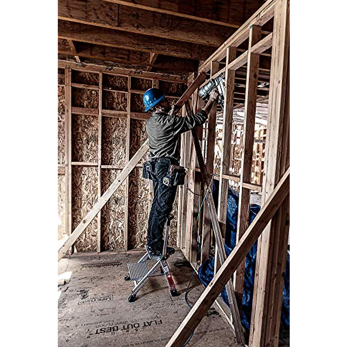 Little Giant Ladders, Jumbo Step, 2-Step, 2 foot, Step Stool, Aluminum, Type 1AA, 375 lbs weight rating, (11902), Silver