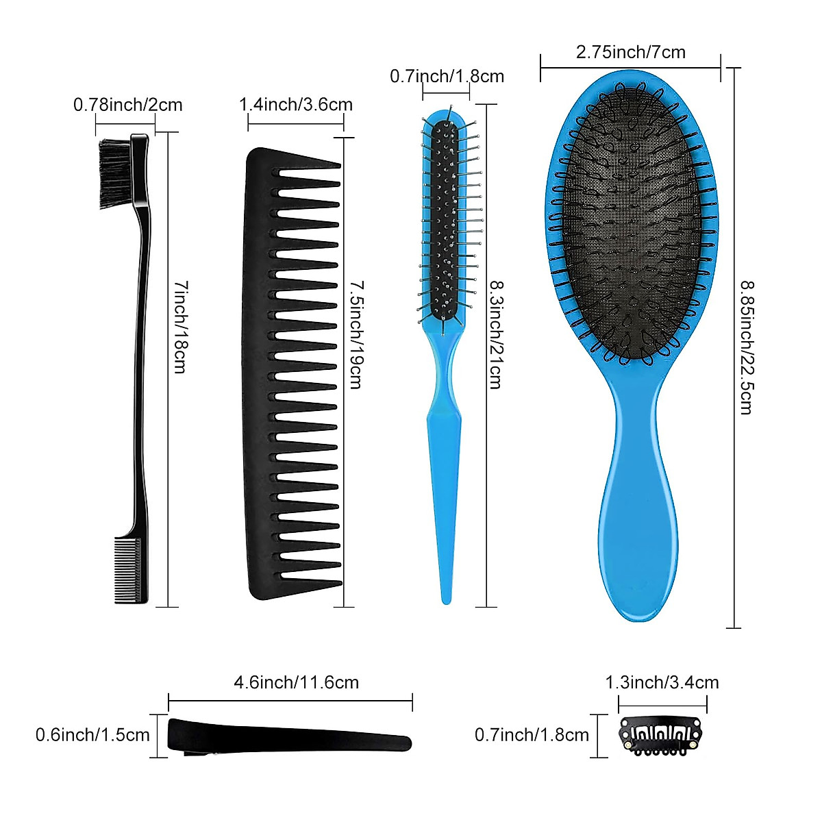 12pcs Wig Brush Comb Set, SOFYE Professional Styling Tool Loop Hairbrush Wide-Tooth Comb Edge Brush Hair Clips for Synthetic Wigs, Hair Extensions & Human Hair