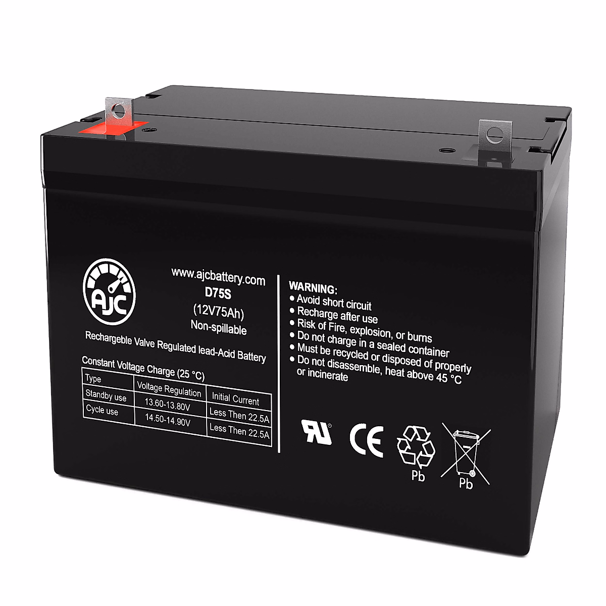 AJC Battery Compatible with Eaton Powerware PWHR12280W4FR 12V 75Ah UPS Battery