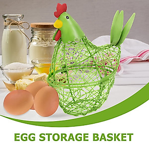 Amosfun Hen Egg Basket Farmhouse Eggs Baskets Metal Wire Egg Baskets Egg Basket Chicken Egg Wire Basket Egg Storage Basket Creative Egg Baskets Candy Bowl Iron Old Fashioned Dispenser