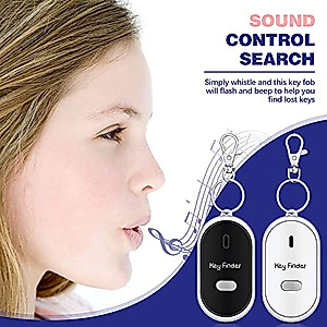 4 Pieces Key Finder KeyTag LED Light Remote Sound Control Lost Key Finder with 4 Pieces Keychains Key Locator Device Phone Keychain for Child Elderly Pet Luggage, 2.24 x 1.18 x 0.59 Inch