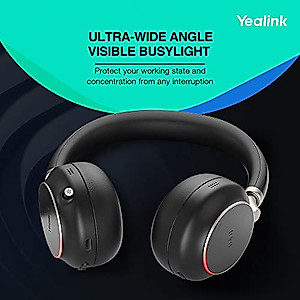 Yealink BH76 Bluetooth Headphones Wireless with Heaset Stand Upgraded, MS Teams UC Compitable, Hi-Fi, ANC, Bluetooth Headset with Microphone (5-mics) Retractable Arm Noise-Cancellation