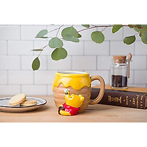 Silver Buffalo Winnie the Pooh Honey "Hunny" Pot Ceramic 3D Sculpted Coffee Mug, 23 Ounces