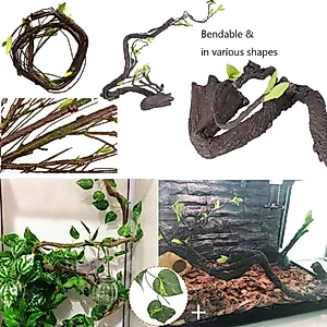 Gecko Coco Den Reptile Hideouts, Raw Coconut Husk Hut for Leopard Gecko, Sturdy Hanging Home, Climbing Porch, Hiding, Sleeping & Breeding Pad