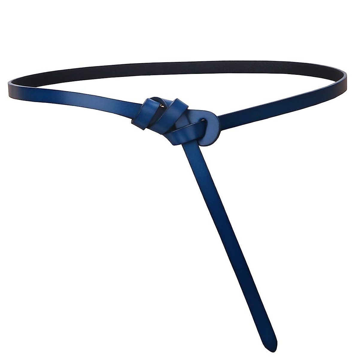 shengweiao Women's Adjustable Leather Belts Fashion Skinny Waist Strap (Small, Blue)