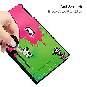 PERFECTSIGHT Cute Protective Case for Nintendo Switch, Kawaii Soft TPU Slim Cover, Cartoon Hard Shell Dockable Case for NS Console and Joy-Con Controllers - Shock-Absorption Anti-Scratch (Splatoon)