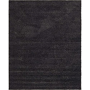 Unique Loom Solo Collection Area Rug - Calabasas (7' 10" x 10' Rectangle, Charcoal/ Black)