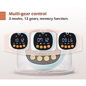 Hands Free Breast Pump︱Remote Control︱FDA Registered︱No Leakage, Painless︱3 Modes & 12 Levels︱Compact and Portable︱Wearable Breast Pump for Housework, Office, Travel or Car Use︱2Pcs(Model: RH-338)