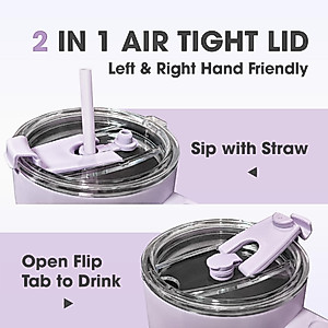 osse 40oz Tumbler with Handle and Straw Lid | Double Wall Vacuum Reusable Stainless Steel Insulated Water Bottle Travel Mug Cup | Modern Insulated Tumblers Cupholder Friendly (Orchid)