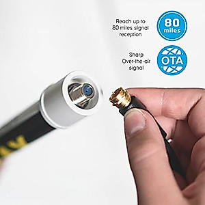 Magic Stick TV Max HD - TV Antenna for Smart TV Antenna for Digital TV Indoor Outdoor HD Antenna TV Digital HD, Amplified HD Digital TV Antenna Signals Up To 80 Miles HDTV Antenna - 20ft Coaxial Cable