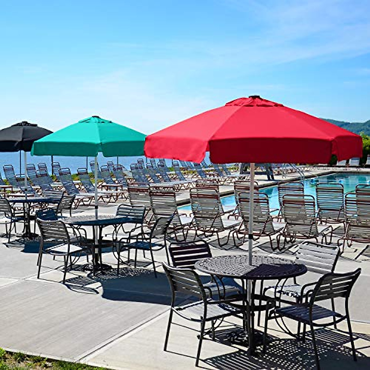 Strombergbrand The Vented Bistro, Large Outdoor Patio Umbrella with Tilt Adjustments, Café Style Market Umbrella, Patented Construction, Commercial Quality Heavy Duty Table Top Umbrella, Purple