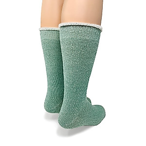 WARRIOR ALPACA SOCKS - Koze Kick Back Terry Lined Pure Alpaca Wool Socks For Men and Women (Large, Pine Green)