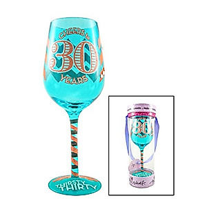 Thirsty Thirty Birthday Wine Glass – Novelty Gift Idea for Him or Her