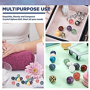 30 Pieces Gemstone Chakra Sphere Balls Crystal Stones 16 mm Assorted Mini Natural Quartz Sphere Collection Polished Hand Carved Crystal Ball Bead Bulk for Witchcraft Meditation Reiki Balancing Decor