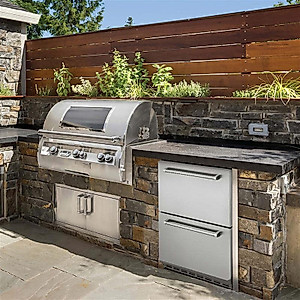 NewAir 24" Outdoor Beverage Refrigerator | Dual Drawer | Weatherproof Stainless Steel Fridge | Built-In or Freestanding Outdoor Patio Fridge For Beer, Wine, Food NCR040SS00