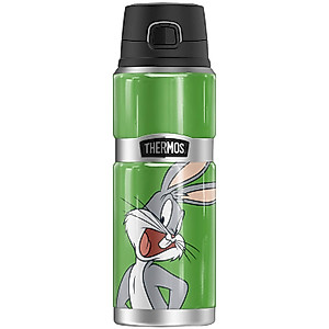 Looney Tunes Bugs Bunny, THERMOS STAINLESS KING Stainless Steel Drink Bottle, Vacuum insulated & Double Wall, 24oz