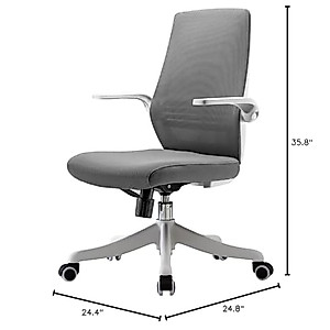 Ergonomic Office Chair Mid-Back Home Desk Chair with Lumbar Support Small Mesh Computer Chair