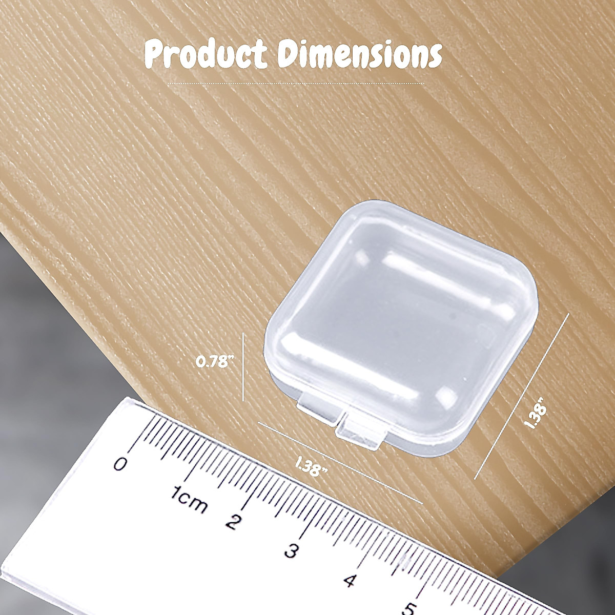 HONGYIECO 80 Pcs Mini Square Storage Containers and Organizer with Hinged Lid,Transparent Craft Supply Box for Earrings Chains Tiny Items Earplug