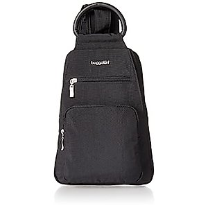 Baggallini Womens All Day Sling shoulder handbags, Black, One Size US