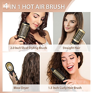 Nicebay® Hot Air Brush Set for Straightening, Drying, Curling - Oval Brush with Multi-Temperature Settings, Detachable Design for Salon