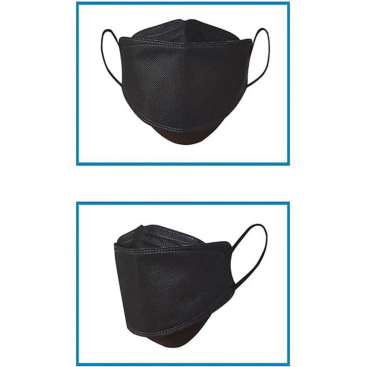 [10 Pack] (Age 6 to 15) 4-Layers Premium (KF94 Certified) Kids Face Mask (Made in Korea) Respirators Protective Disposable Dust Covers (Children, Youth, Teens, Small Face Adults) - Black -