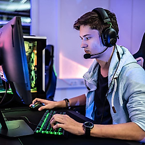 SaharaGaming Attachable Noise-Cancelling Microphone with Mute Switch Compatible with Mac, Windows PC, PlayStation 4, and More (3.5 MM)