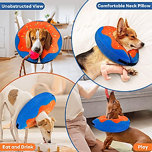 Gimars XL Inflatable Dog Cone Alternative After Surgery, Soft Dog Neck Donut Recovery Cone Collar, E Collar and Elizabethan Collar Alternative for Medium and Large Dogs, X-Large-Neck:18"-24"