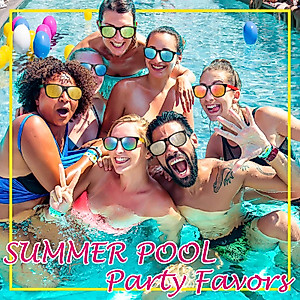 TikOnsYol 24 Pack 12 Color Neon Kid Sunglasses Bulk Party Favor for Kid Adult Boy Girl,80s Retro Style Plastic Toddler UV400 Toy Sunglasses Summer Beach Pool Birthday Graduation Party Classroom Prize