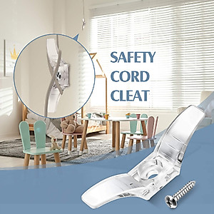 Jetec Blind Cord Cleats Safety Rope Cleats Plastic Transparent Window Cord Cleats Blind Cord Winders with Screws for Home Office Window Blinds Curtains Sun Shades Ropes (12 groups)