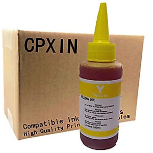 Printer Ink Dye Ink Black/Cyan/Magenta/Yellow Refill Ink Kits Suit for Eposn for Canon for HP for Brother for Lexmark for Samsung for Dell for Kodak All Inkjet Printer (100ML 1Set 4 Pcs)