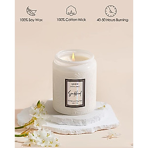 Sandalwood Aromatherapy Candles,100% Natural Soy Sandalwood Pretty Candle for Women, Stress Relief Candle, Sandalwood Candle for Bedroom, Bathroom