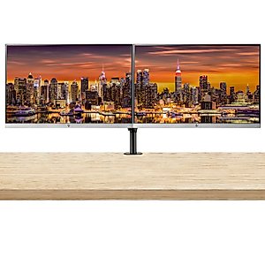 HP EliteDisplay E243 24 Inch IPS LED Backlit Monitor (1FH47A8#ABA) 2-Pack Bundle with Fully Adjustable Desk Mount Monitor Stand