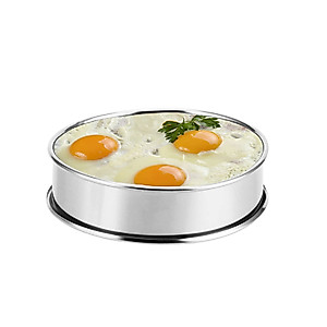 ZEONHEI 8 PCS 4 Inch English Muffin Ring, Stainless Steel Crumpet Rings, Double Rolled Tart Rings for Baking Fluffy Muffins, Eggs, Pancakes, Pastry