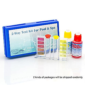 WWD POOL Swimming Pool Spa Water Chemical Test Kit for Chlorine and Ph Test (2 Way Test Kit)