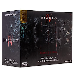 McFarlane Toys - Diablo IV Rend Barbarian and Blood Necromancer 2pk Gold Label 1:12 Scale Posed Figures, Gold Label, Amazon Exclusive