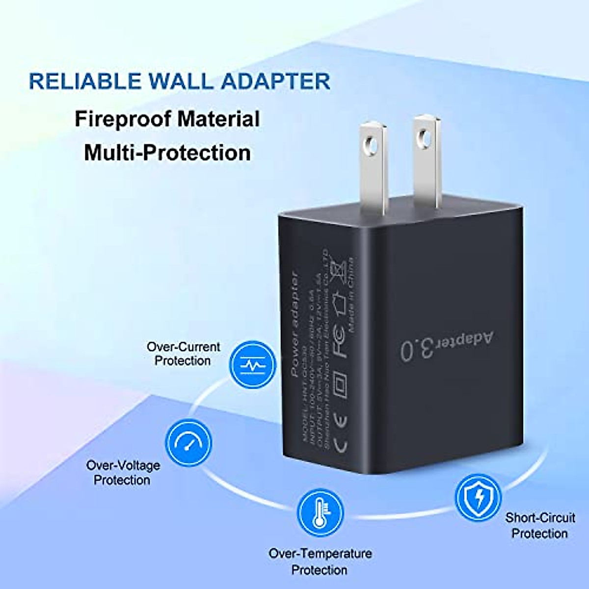 OKRAY 5-Pack 18W Fast Charge 3.0 Adapter Quick Charging Blocks USB Wall Charger Power Adapter Compatible with iPhone 14/13/12/11/XR/XS/iPad, Samsung Galaxy S22/21/20/10/S9/S8 Note 20/10/9, G8/V50ThinQ