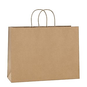 BagDream 16x6x12 Large Kraft Paper Gift Bags with Handles Brown Paper Bags for Shopping, Grocery, Retail, Merchandise, Recycled Paper Bags Sacks (Thicken, 25Pcs)