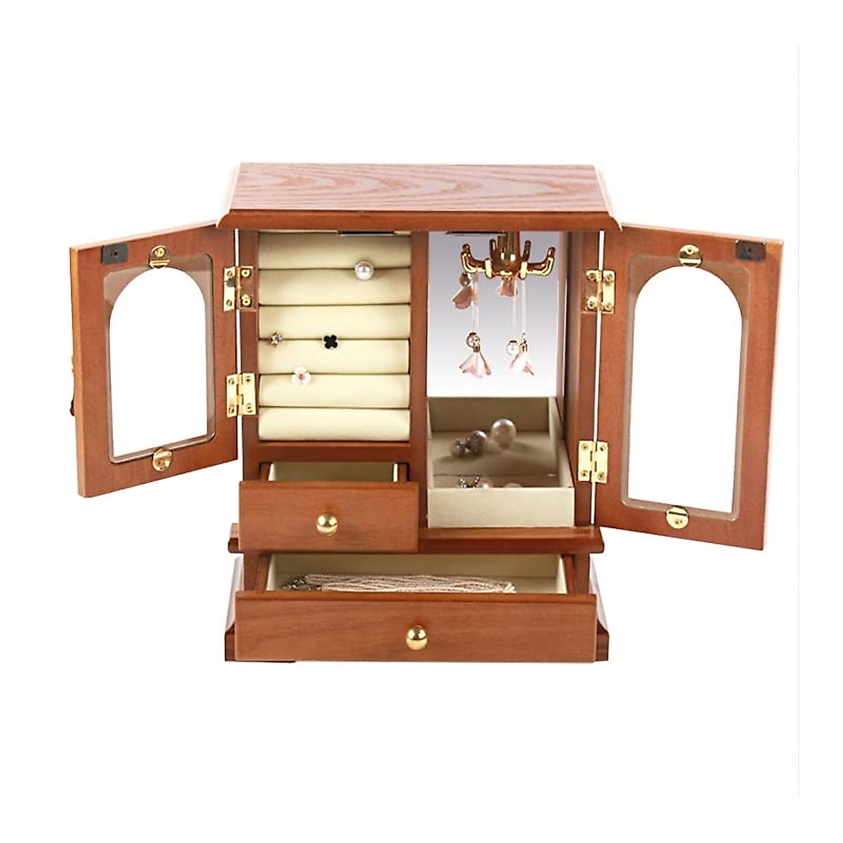 n/a Jewelry Display Storage Foldable Case For Wedding Ring Bracelet Earrings Necklace Jewellery Gift Organizer Box ( Color : 2 , Size : As the picture shows )