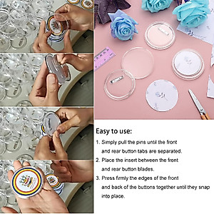 Acrylic Button Pin Badge LUORNG 8 Sets 58mm / 2.28 inch Clear Round Pin Blank Buttons Badges Kit for DIY Crafts and Craft Activities, Acrylic Button Badges