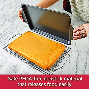 All-Clad Pro-Release Nonstick Bakeware Set 10 Piece Oven Safe 450F Half Sheet, Cookie Sheet, Muffin Pan, Cooling & Baking Rack, Round Cake Pan, Loaf Pan, Baking Pan Grey